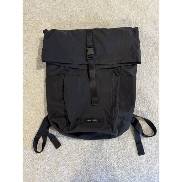 Timbuk2 | Bags | Timbuk2 Backpack Tuck Pack Black Nylon Roll Top Travel ...